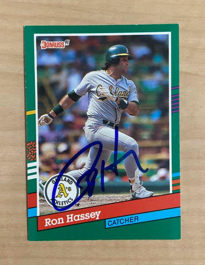 RON HASSEY OAKLAND ATHLETICS SIGNED AUTOGRAPHED 1991 DONRUSS CARD #476 ...