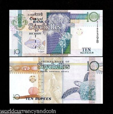 SEYCHELLES 10 RUPEES P-42 2013 x 20 Pcs Lot BUNDLE BIRD FISH UNC TURTLE ...