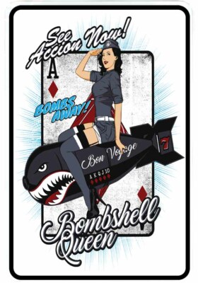Bombshell Queen sign Metal funny man cave house decor N755 | eBay