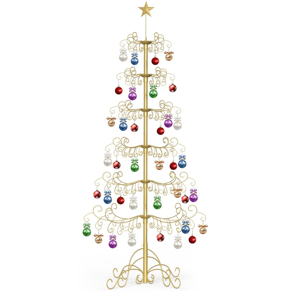 SLSY Metal Ornament Display Tree Stand 6ft 7ft Wrought Iron Christmas ...