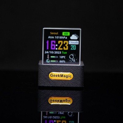 Crystal Cube GeekMagic GIFTV Smart Weather Station Photo Display | eBay