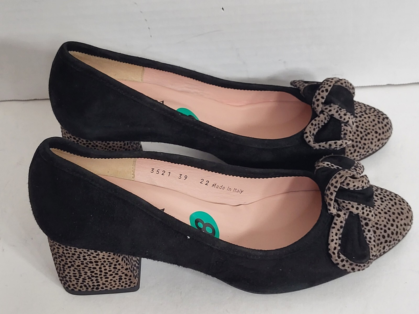 FERCA 81 Black Made In Italy Suede patent leather accent, animal print ...