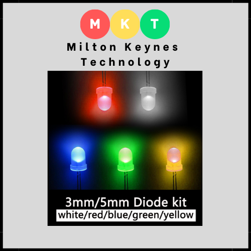 Clear LED 3mm, 5mm, Red, Green, Blue, Yellow, White, Pink, Purple ...