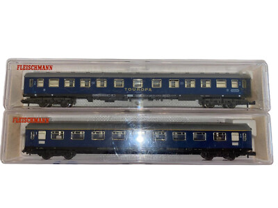 Fleischmann N 8110 + 8115 Personenwagen Abteilwagen 1. Kl. und 2. Kl ...