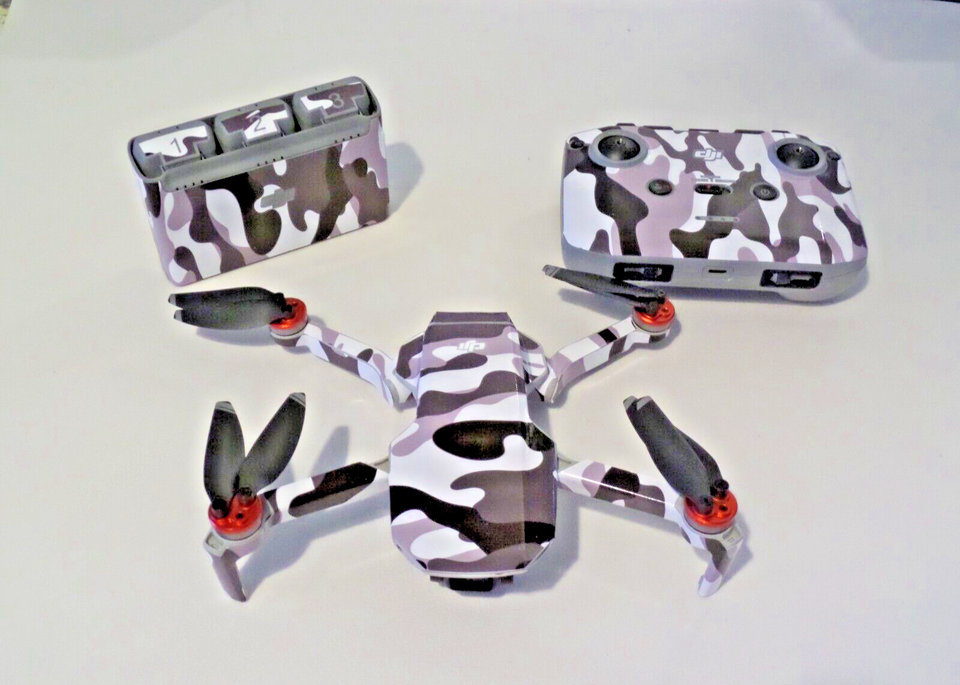 DJI mini 2 wrap, skin. New 2024 designs out now. Camouflage. Black,grey ...