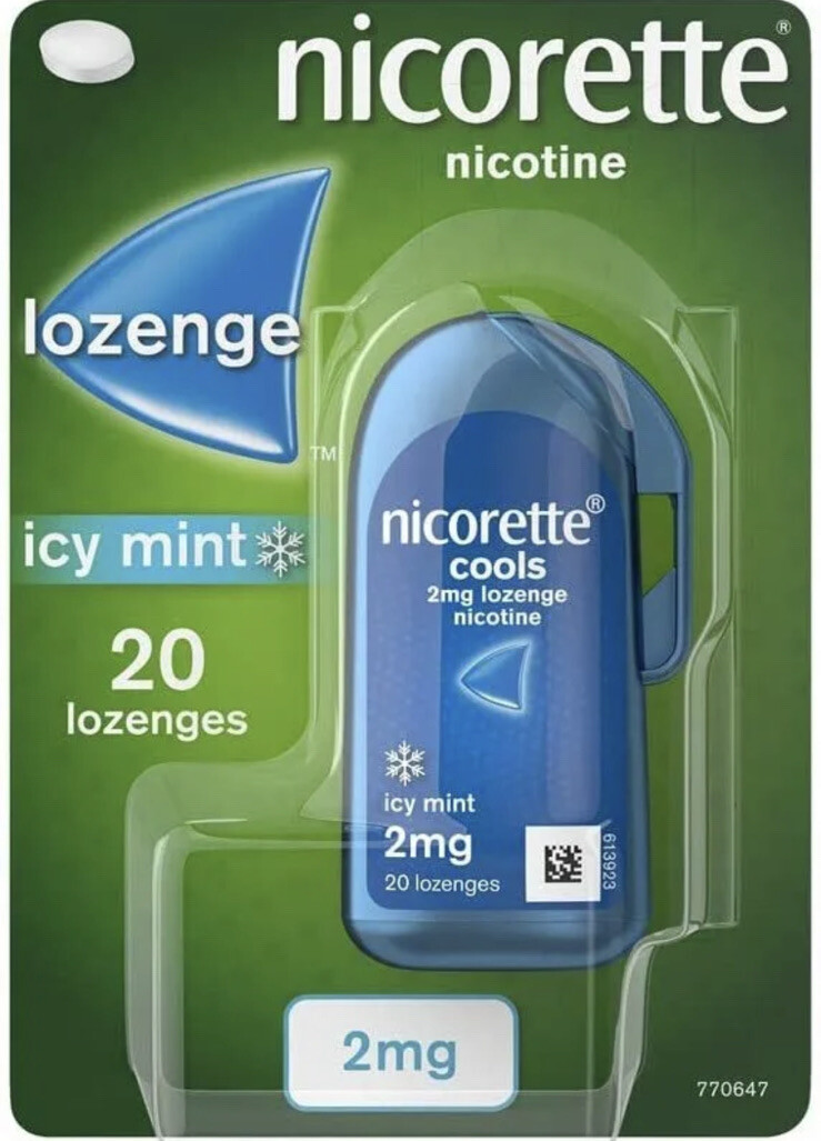 2x Nicorette Cools - 2mg Nicotine Lozenge - Icy Mint 20 Lozenges (40 ...