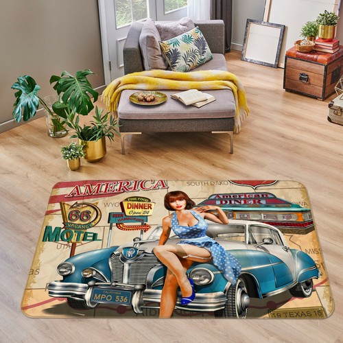 3D Blue Car Model A129 Transport Game Non Slip Rug Mat Photo Carpet Zoe ...