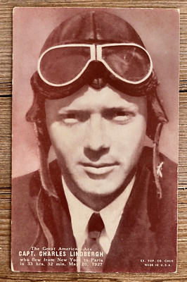 Vintage Trading Card Charles Lindbergh Pilot Plane Airplane Flight ...