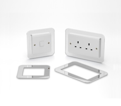 Double Single Socket Switch Surround / Finger Plate Light Switch / Plug ...