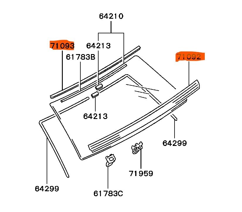 Mitsubishi Lancer EVO2 3 93-96 CD9A CE9A Rear WINDSHIELD Upper & Lower ...