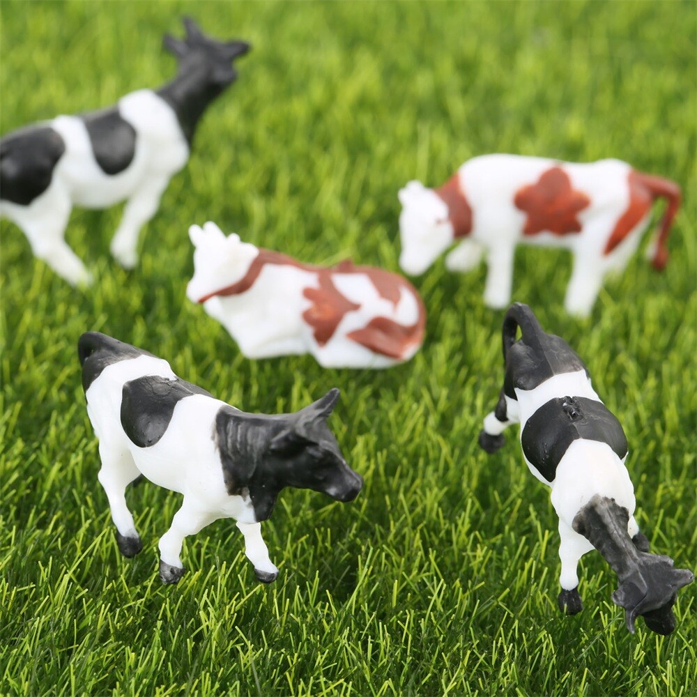 10pc Model Cattle Cow Diorama Train Railway 1:87 Scale Farm Animal ...