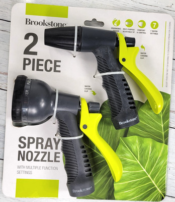 Brookstone 2 Piece Spray Nozzle Garden Hose Spray Nozzles Multi ...