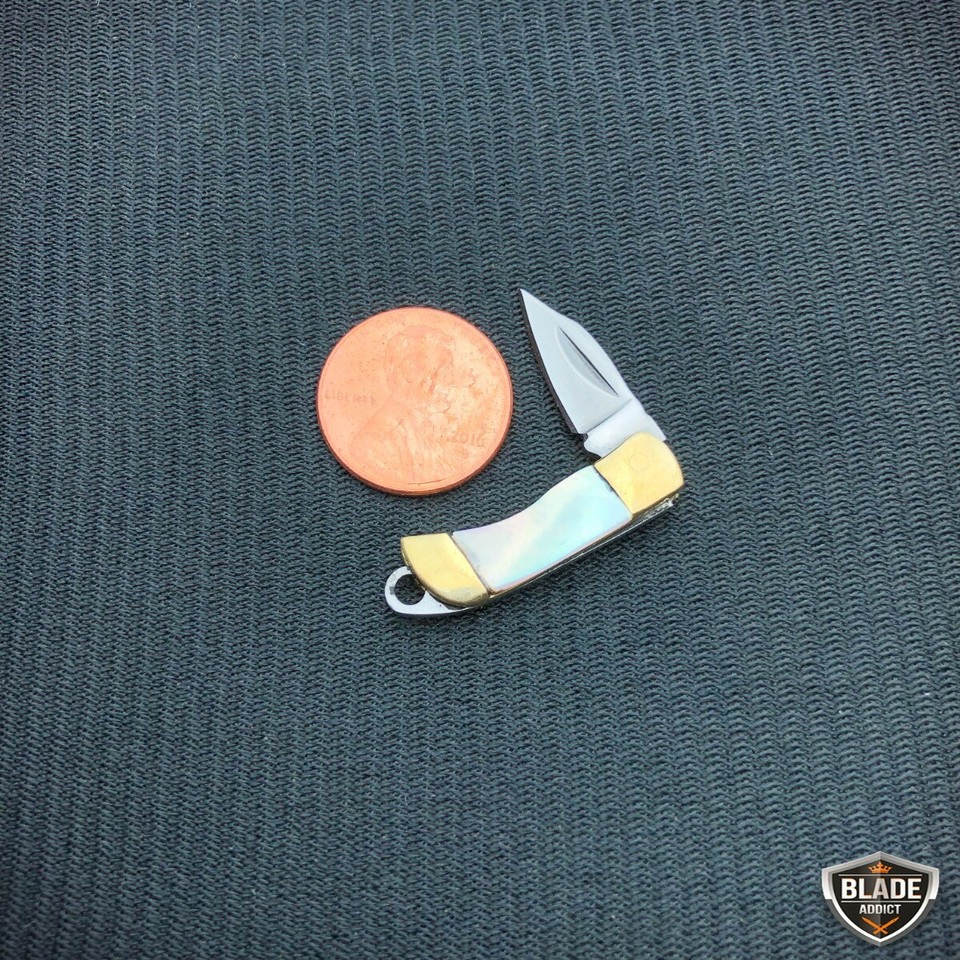 WORLD'S SMALLEST WORKING Folding Mini Real Blade POCKET KNIFE w Key ...
