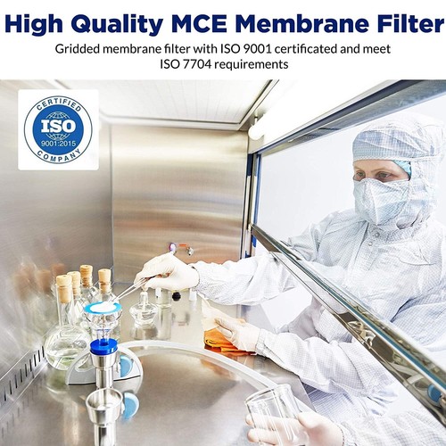 Sterile MCE Membrane Filters w/ Absorbent Pads Black Grid 47mm, 0.45um ...
