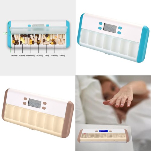 7 Grid Pill Box Reminder with Alarm Timer Vitamins Case Pills Organizer | eBay
