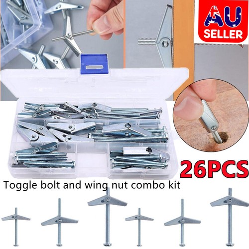 M4 Dia Female Thread Spring Loaded Hollow Wall Anchor Toggle Wing Nut ...