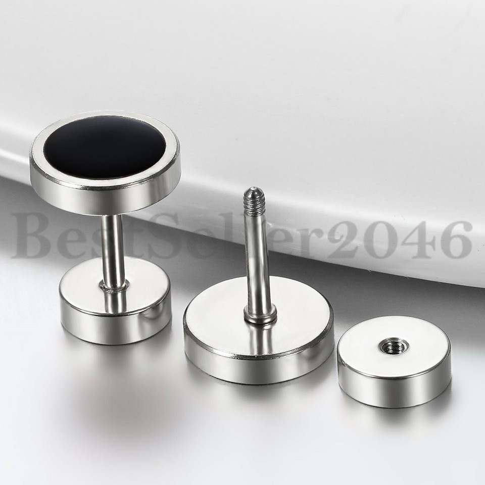 2-10pcs Men Women Stainless Steel Barbell Dumbbell Screw Back Stud ...