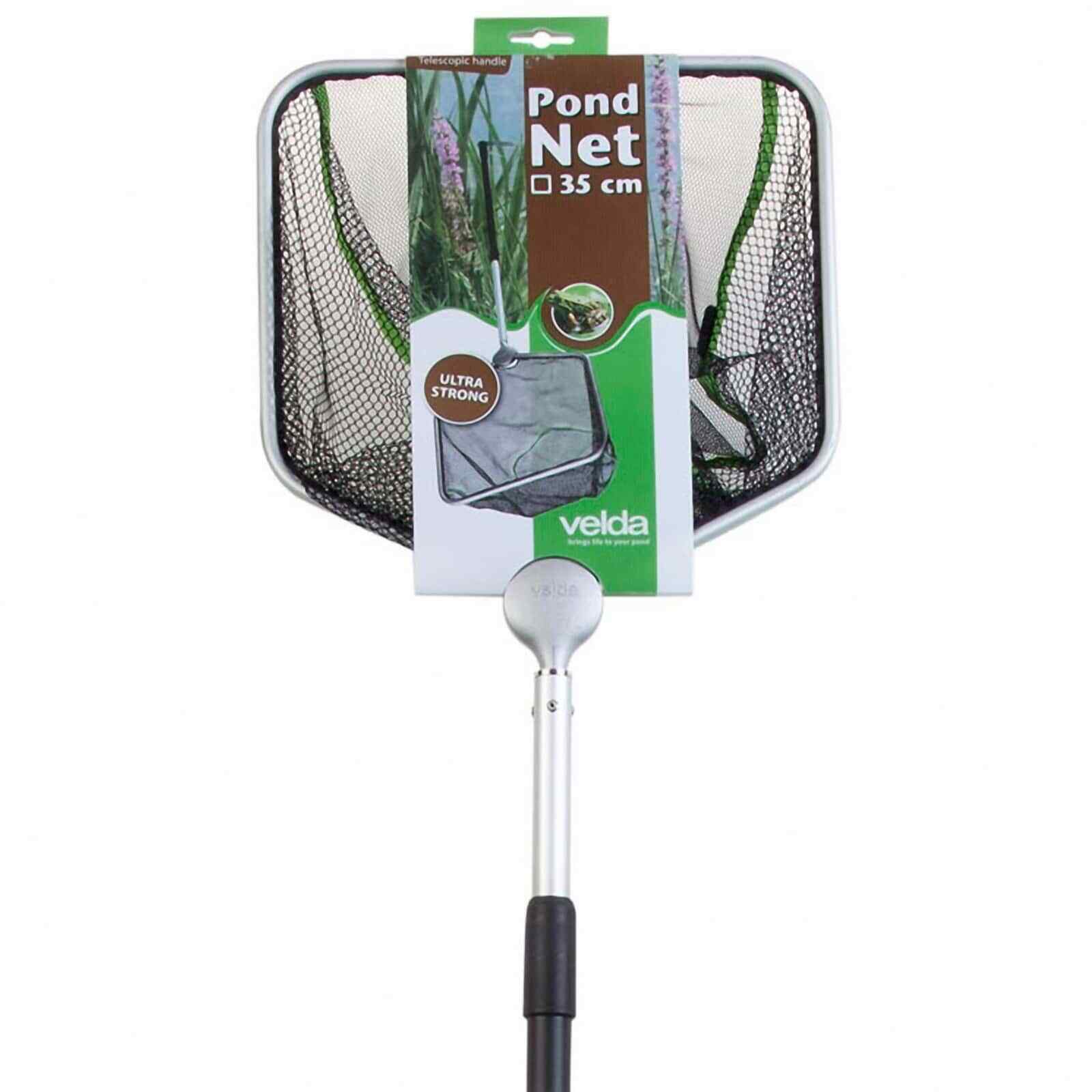 Velda Pond Net Kescher eckig 35 cm mit Teleskopstiel für Koi, Teich ...