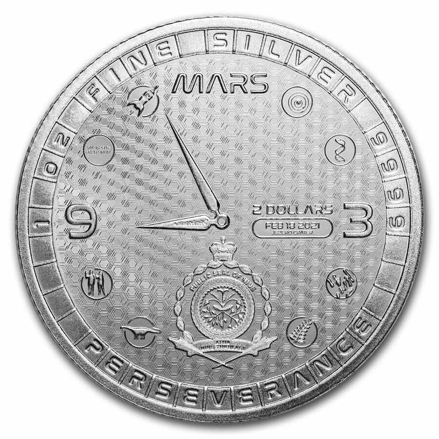 2 $ Dollar Perseverance Mars Rover Niue Island 1 oz Silver BU 2021 | eBay