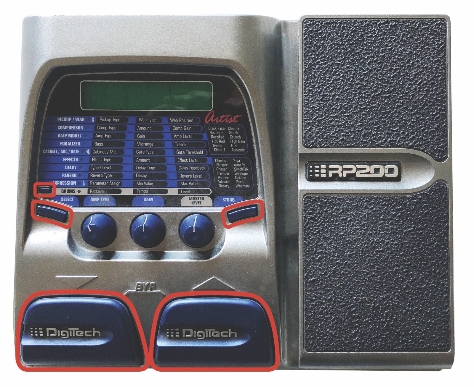 DIGITECH RP-200 REPLACEMENT FOOT SWITCHES & DATA ENTRY EDIT BUTTONS ...