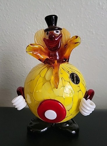 VTG Murano Art Glass Clown, Round Figurine, MADE IN ITALY, 7” | eBay