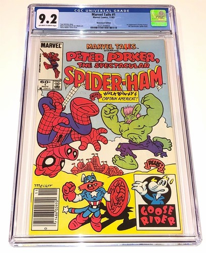 MARVEL TAILS #1 ~ 1st PETER PORKER, SPIDER-HAM 1983 Newsstand edition ...