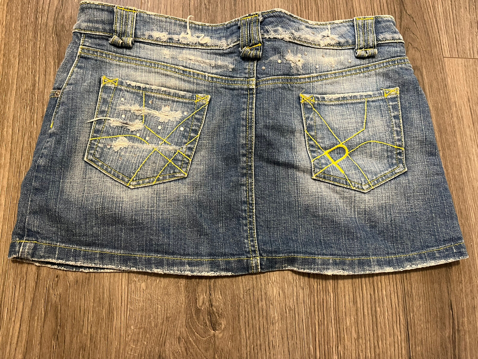 Pinko Mini Jeans Skirt Denim with Crystals - Gem