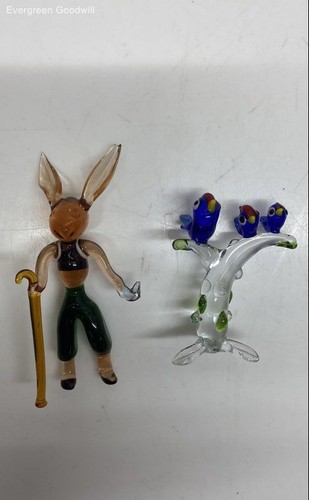 Handmade Glass Figurines Birds Rabbit | eBay