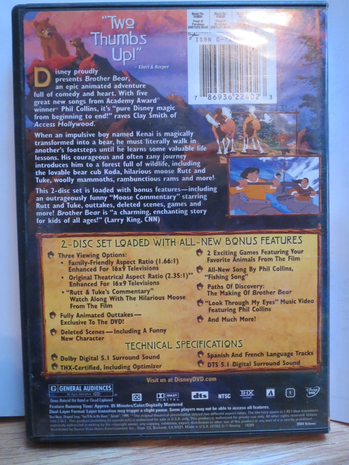 Brother Bear (DVD, 2004, 2-Disc Set, Special Edition) 786936224023 ...