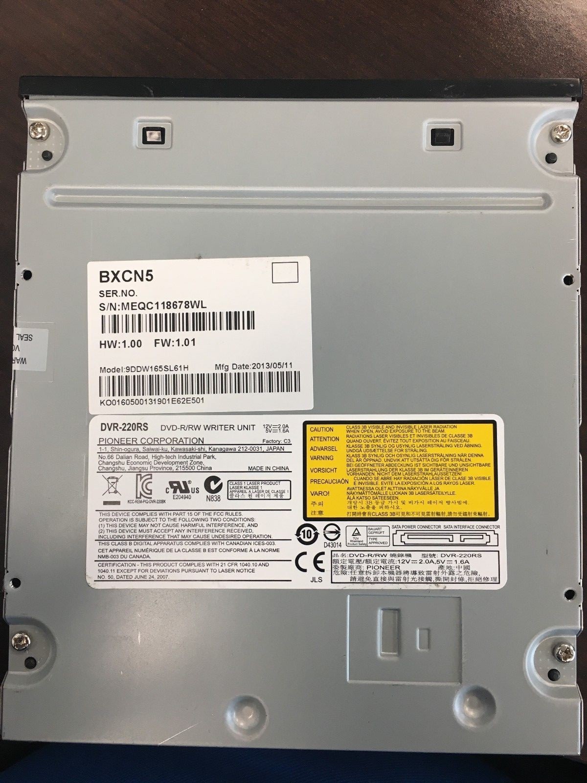 Pioneer DVR-220RS DVD+R DL Writer Unit DVD Multi Recorder BXCN5 SATA ...