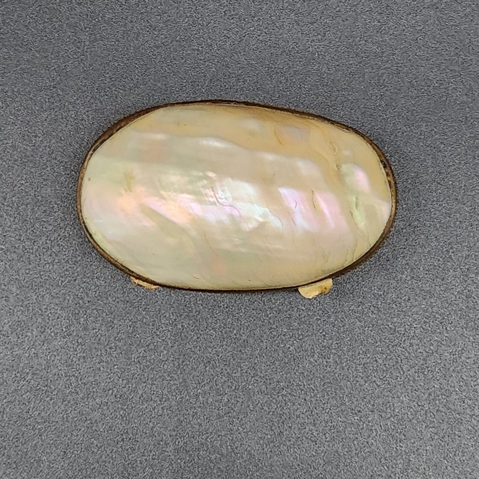 Antique Hand Made Mother of Pearl Shell Hinged 3"L Trinket Sewing Box ...