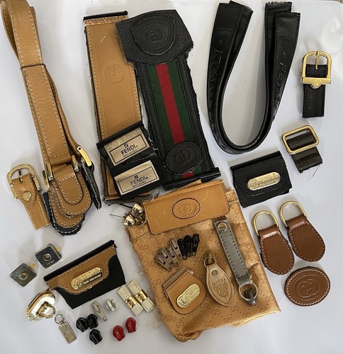 Asstd Lot Vtg Gucci Fendi Junk Bag Replacement Parts Logos Hardware ...