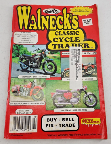 Walnecks Classic Cycle Trader Magazine October 1997 Bultaco Triumph ...