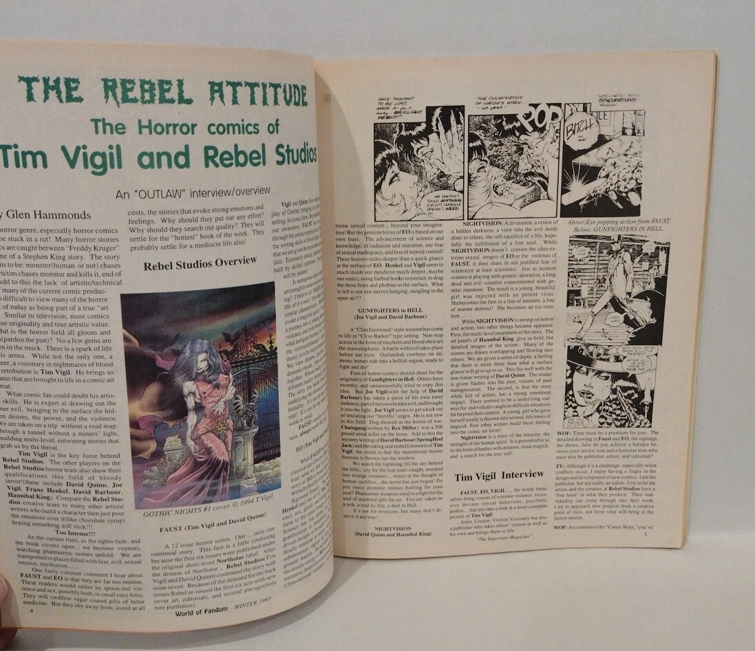WORLD OF FANDOM Magazine (1995) Vol 2 #23 Tim Vigil Faust Cover Art ...