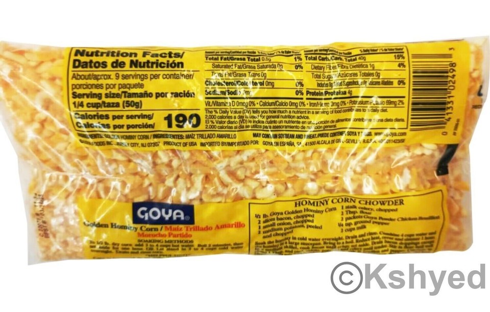 (3 Pack) Goya Golden Hominy Corn 16 oz Bags - Best Seller - New - Free ...