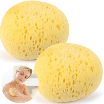 2 x LARGE BATH SPONGES Shower Wash Spa Soft Gentle Body Scrubber Soap ...