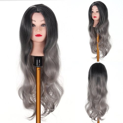Anime Bleached and Dyed Long Curly Hair COS Gray Gradient Women's I9B5 ...