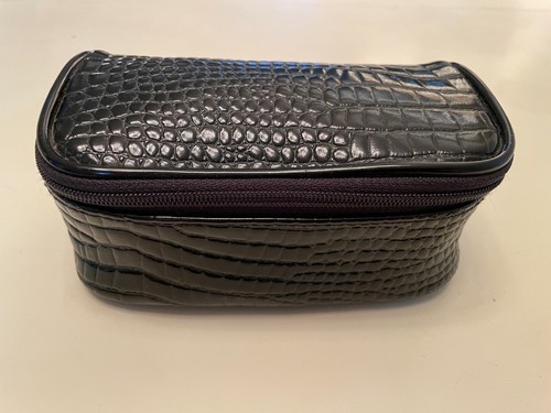 Vintage 1970s Black Faux Alligator Elizabeth Arden Cosmetic Makeup ...