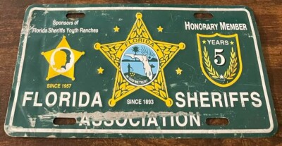Florida Sheriff's Association Booster License Plate Honorary Member | eBay