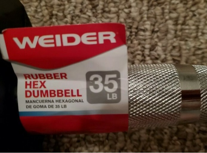 ️🆕️ SINGLE Weider 35lb Rubber Hex Dumbbell- (Not a Pair) Ships Free 💪 ...