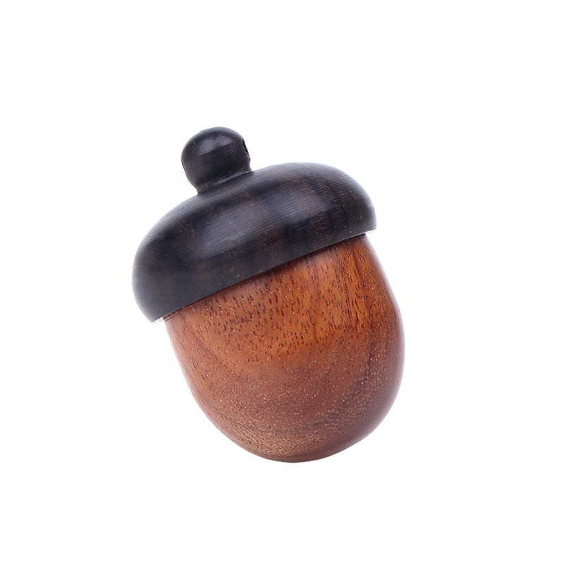 Mini Pill Case Solid Wood Bottle Holder Sandalwood Rescue Container ...