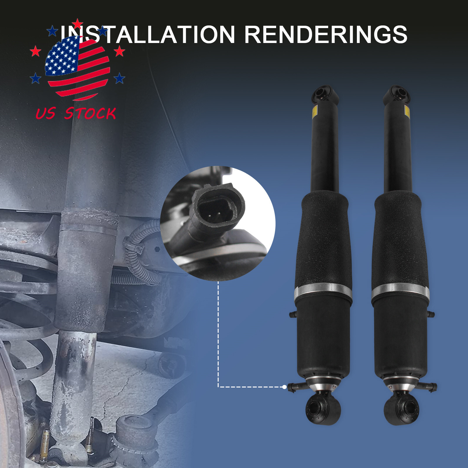 Rear Pair Air Suspension Shocks & Compressor For Escalade Suburban ...