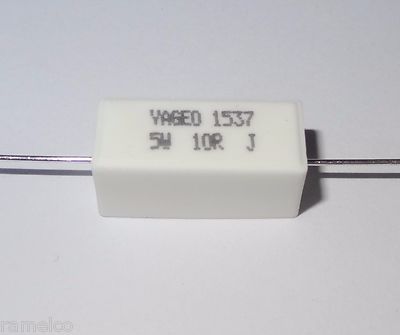 2 pcs, 10 ohm, 5W, axial power resistors by Yageo, P/N SQP500JB 10R | eBay