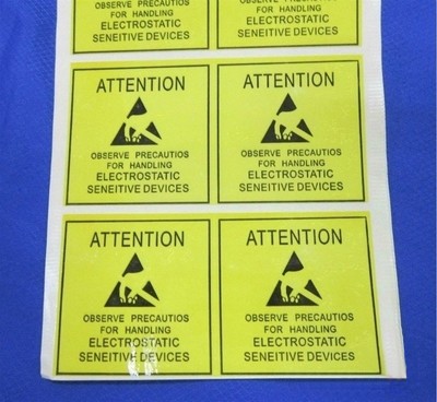 200pcs Yellow Caution Labels Antistat 1.89"*1.89" Anti-static Warning ...