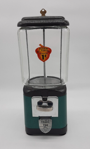 Vintage Restored Oak MFG Acorn Gumball Candy Vending Machine 1 Cent | eBay