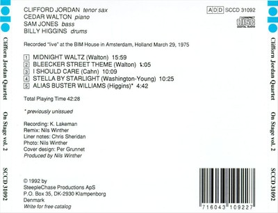 CLIFFORD JORDAN ON STAGE, VOL. 2 NEW CD 716043109227| eBay