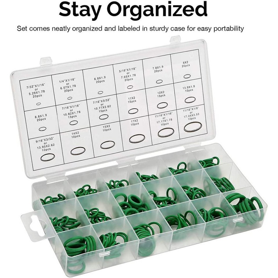 Rubber O-Ring Assortment Set, Buna-N Gasket Sealing Rings, 270 PCS ...
