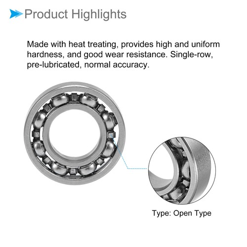 2pcs Deep Groove Ball Bearing R188 Model 3mm x 10mm x 4mm Open Type ...