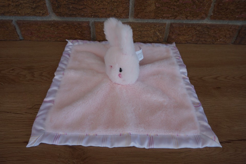 Parents Choice Pink Bunny Rabbit Security Blanket Lovey Plush Rainbow ...