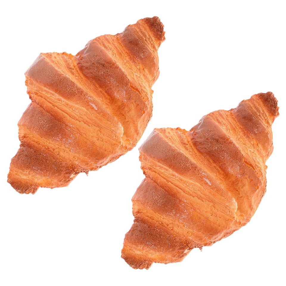2pcs Simulation Croissant Rolls: Fake Croissant Display Bread Lifelike ...